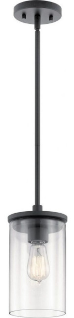 1 Light Contemporary Minimalist Mini Pendant Light Fixture Clear Glass ...
