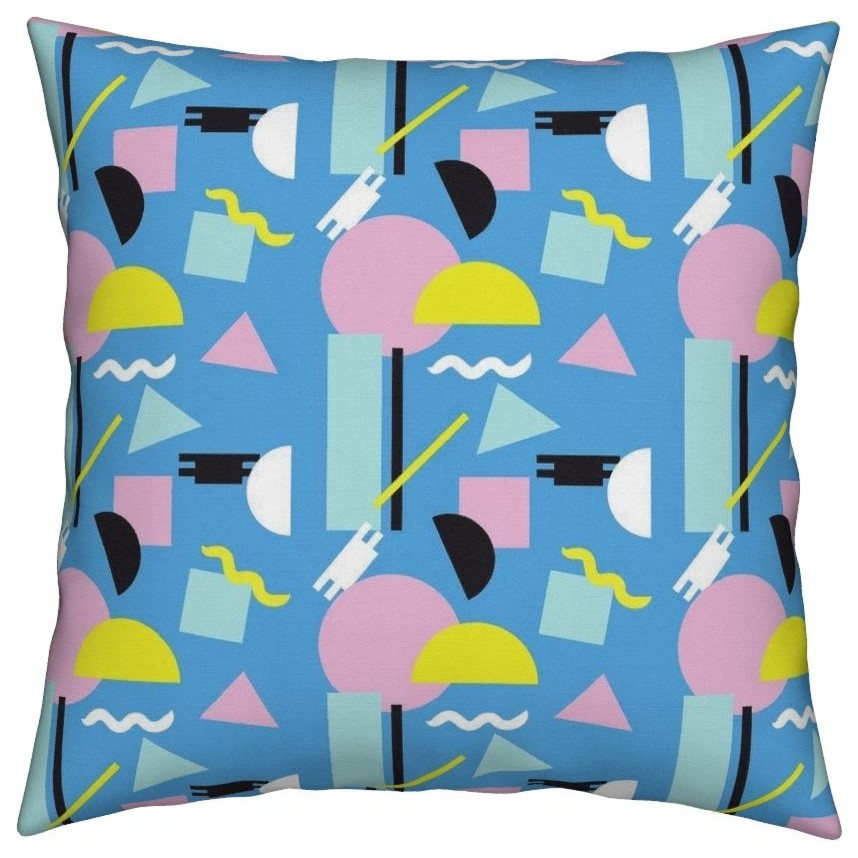 Postmodern Memphis Milano Mid Century Throw Pillow Contemporary
