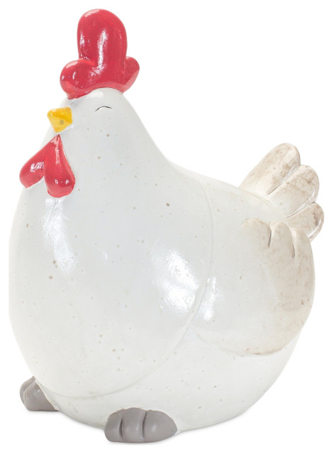 Chicken, 2-Piece Set, 6.5"H, 7.5"H Terra Cotta - Farmhouse - Decorative ...