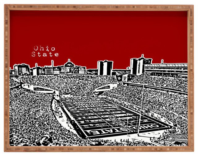 Deny Designs Bird Ave Ohio State Buckeyes Red Rectangular Tray, Large ...