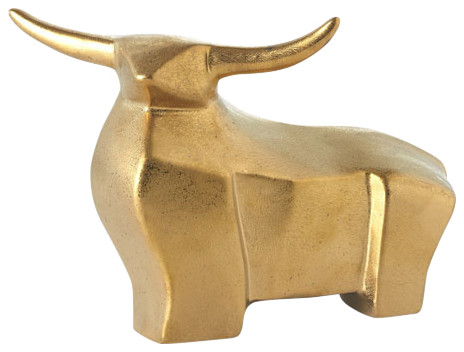 Golden Ox, 10"L x 4.25"W x 7.25"H - Contemporary - Decorative Objects ...