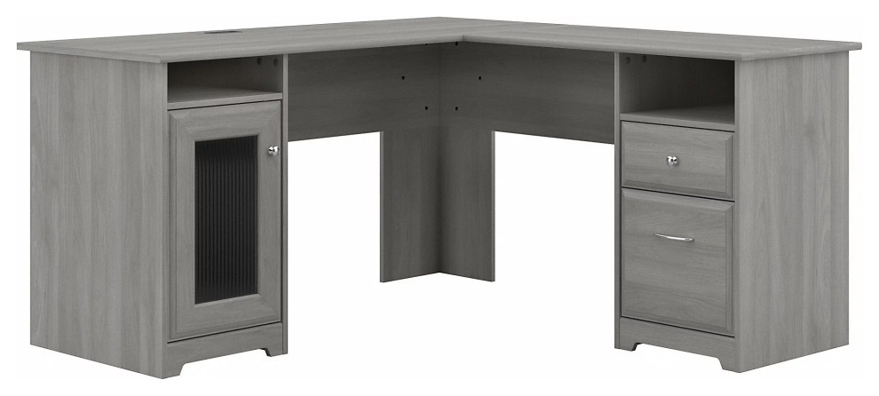 L-Shaped Desk, Worktop With USB Charging Ports & Cable Management ...