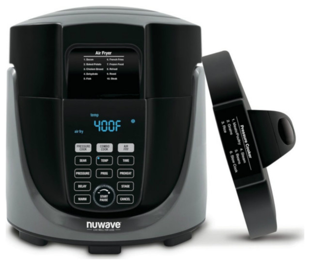 NuWave 33801 Digital Air Fryer with Pressure Cooker, Black, 6 Quart ...