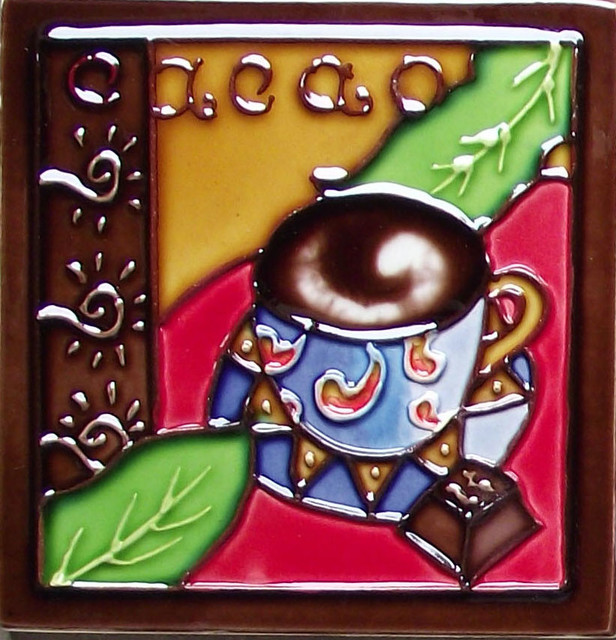 3x3" Cacao Coffee Ceramic Tile Magnet - Contemporary - Desk Accessories ...