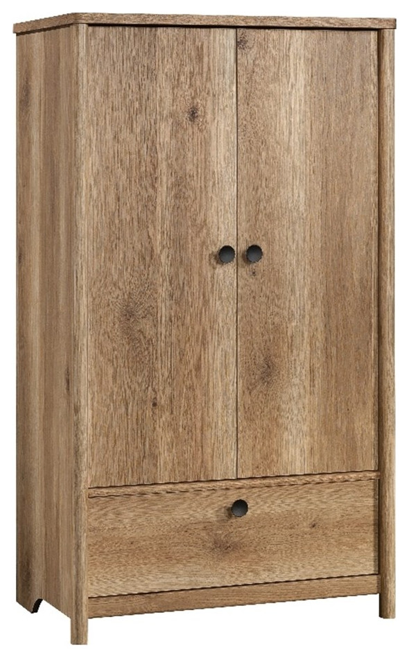 Sauder Dover Edge Engineered Wood Armoire in Timber Oak Finish ...