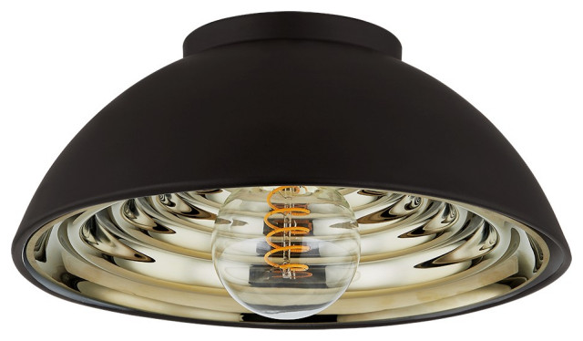 Eclipse One Light Flush Mount in Soft Black - Contemporary - Flush ...