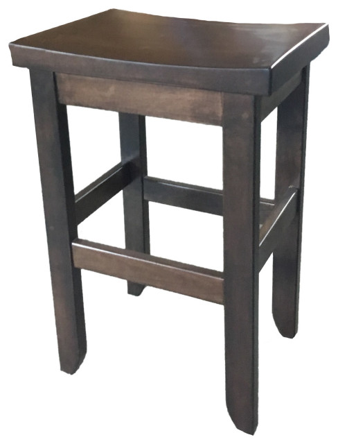 Brown Maple Saddle Stool, Dining Height - Transitional - Bar Stools And ...