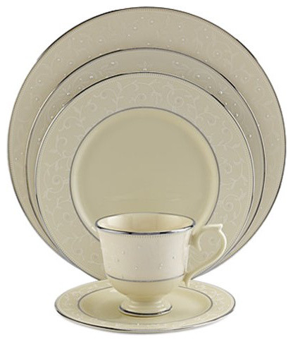Lenox Pearl Innocence Bone China 5 Piece Dinnerware Set, Service for 1 ...