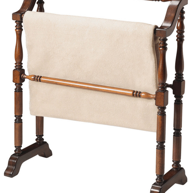 Vintage Deep Cherry Blanket Stand - Traditional - Blanket And Quilt ...