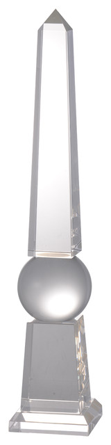 Clear Glass Obelisk Accent 4"x4"x21" - Contemporary - Decorative ...