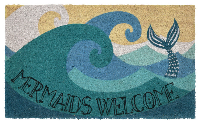 Natura Mermaids Welcome Outdoor Mat Ocean 2'x3', 2'x3' - Beach Style ...
