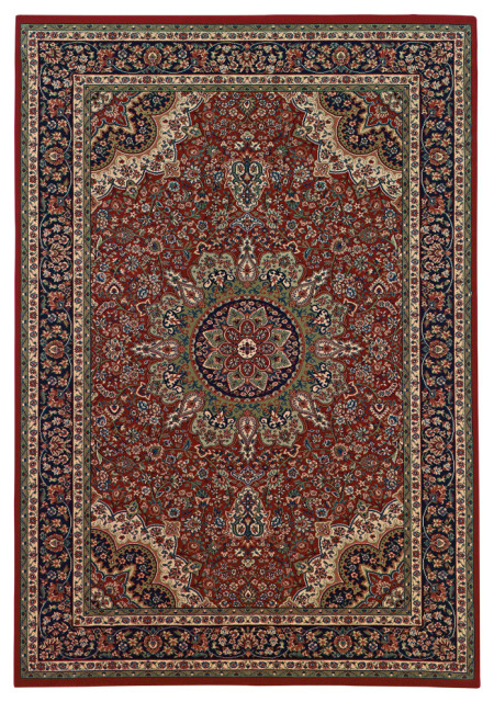 Aiden Traditional Vintage Inspired Red/Blue Rug, 5'3" x 7'9 ...
