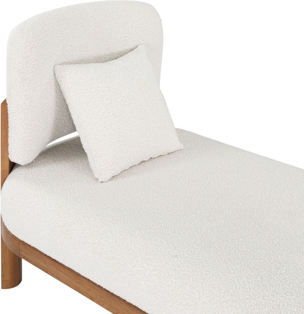 Maybourne Boucle Fabric Upholstered Chaise/Bench - Transitional ...
