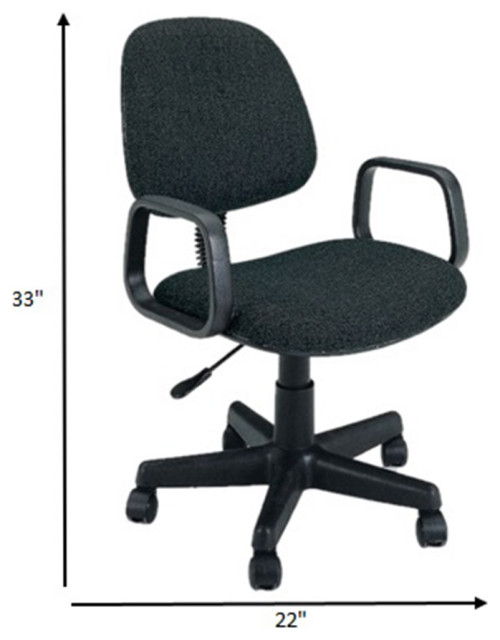 22" X 22" X 33" Black Fabric Office Chair With Pneumatic Lift ...
