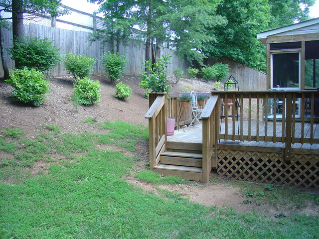 Back Yard Slope Redesigned with Pondless Waterfeature - DC Metro - by ...
