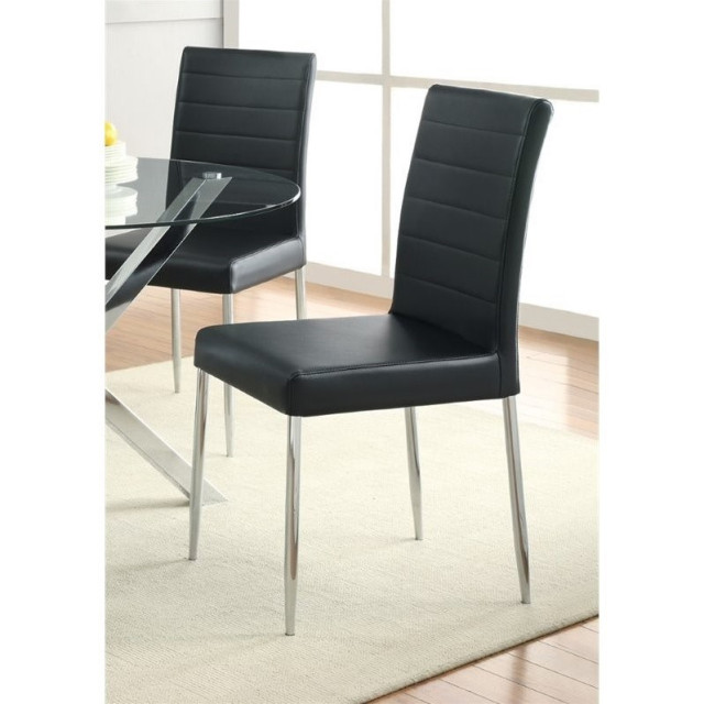 Coaster Vance Upholstered Faux Leather Dining Chairs in Black ...