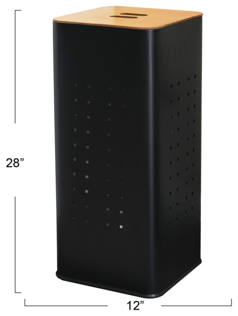 Steel Laundry Hamper With Lid - Transitional - Hampers - by Household ...