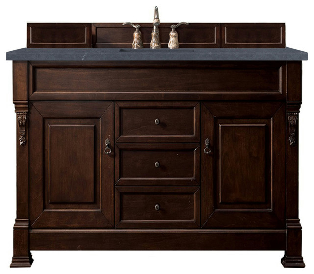 Brookfield 60" Single Vanity Mahogany w/3 CM Charcoal Soapstone Quartz ...