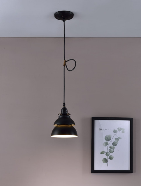 Industrial Two Tier Black Metal Hanging Light - Industrial - Pendant ...