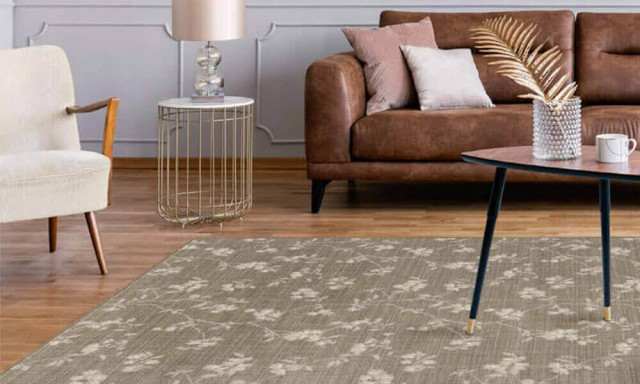 Floral Pattern 3/8 Thick Indoor Area Rug Carpet, Seoul Garden, 4x8 ...