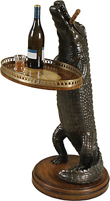 Alligator Marquetry Serving Tray - Eclectic - Side Tables And End ...