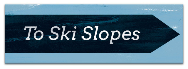 Ski Slopes Arrow Sign 36x12 Canvas Wall Art, 36x12 - Contemporary ...