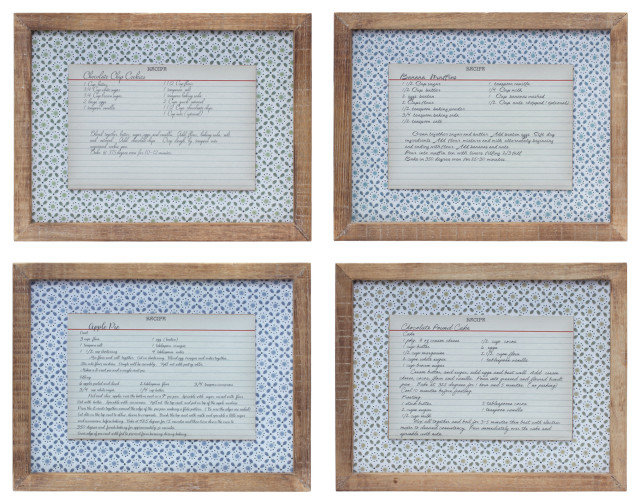 Framed Recipe Card, 4-Piece Set - Farmhouse - Wall Accents - by Melrose ...