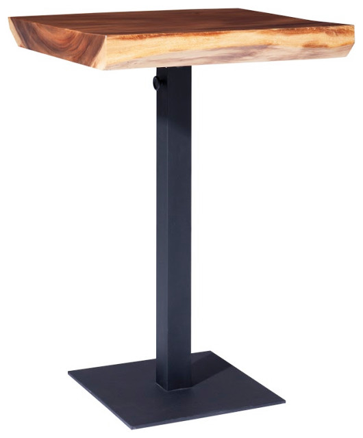 Chamcha Wood Bar Table, Metal Leg - Industrial - Indoor Pub And Bistro ...