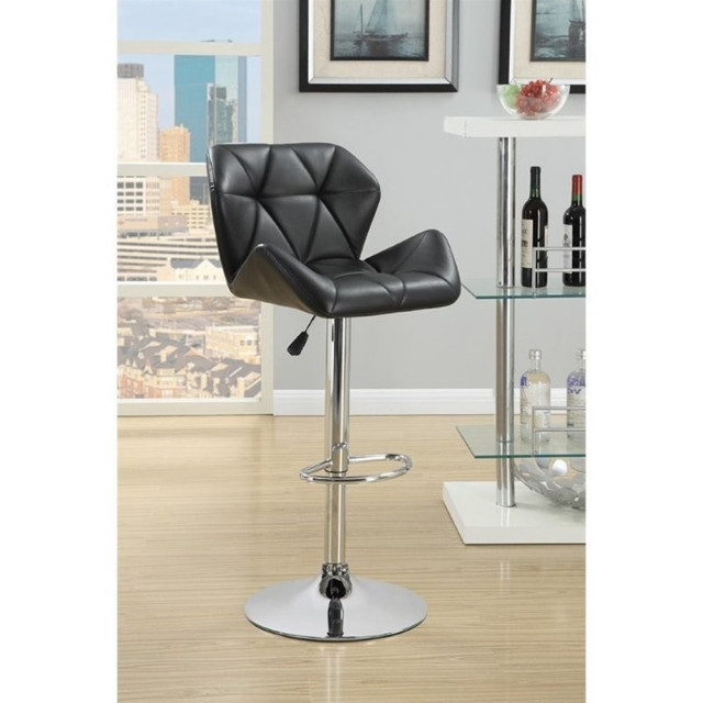 Coaster Adjustable Tufted Faux Leather Bar Stools in Gray ...
