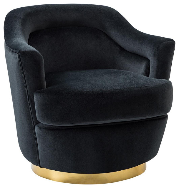 Burkhard Swivel Barrel Chair With Metal Base - Contemporary - Armchairs ...