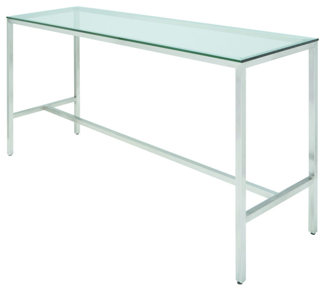 Verona Silver Metal Counter Table - Contemporary - Indoor Pub And ...
