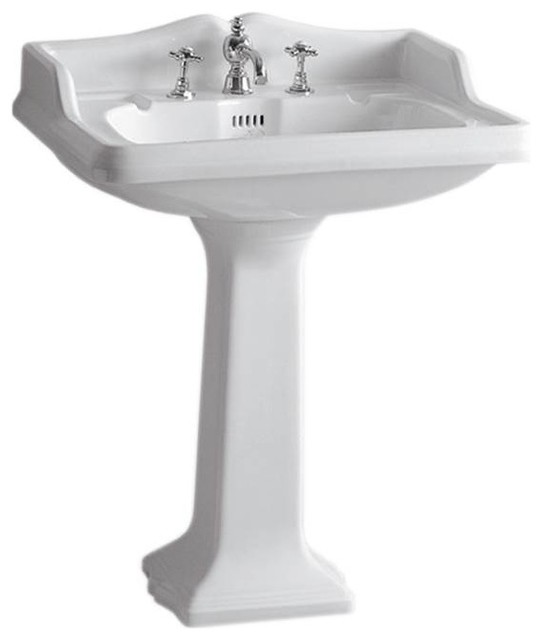 Large Traditional Pedestal Sink in White - Traditional - Bathroom Sinks ...