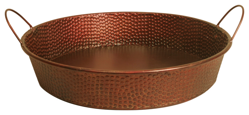 18" Hammered Metal Tray - Traditional - Serving Trays - by WALD IMPORTS ...