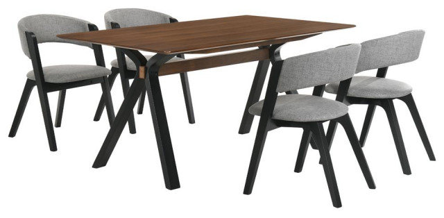 Laredo Rowan 5 Piece Black Dining Set - Contemporary - Dining Tables - by Bison Commerce | Houzz
