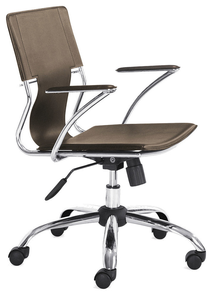 Modern Classics Elegant Office Chair, Brown, 35"H x 25"W x 24"D ...