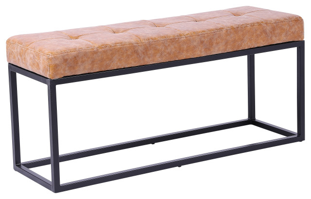 MILLI Tan Entrance Bench - Industrial - Upholstered Benches - by ...