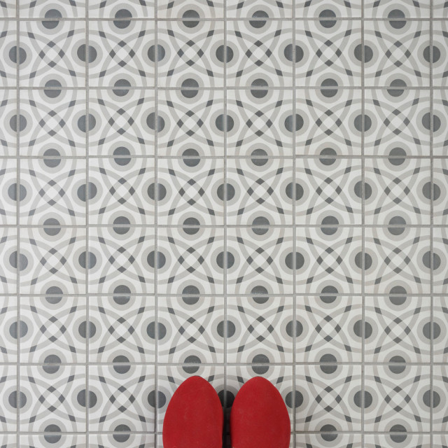 Twenties Circle Mini Ceramic Floor and Wall Tile, Sample - Contemporary ...