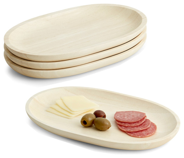 4 Piece Oval Tray Serving Set, 110" - Contemporary - Serving Trays - by ...