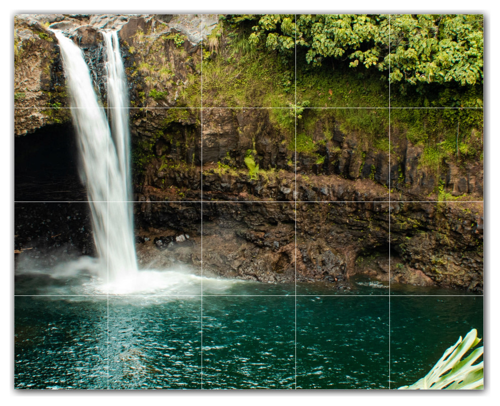 Waterfalls Ceramic Tile Wall Mural HZ501100, 30" Wide x 24" High ...