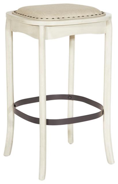 Set of 2 Transitional Bar Stool, Backless Design With Cushioned Seat ...