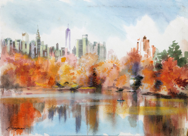 Lake Reflections, Erik Freyman, 10x14 - Rustic - Paintings - by ...