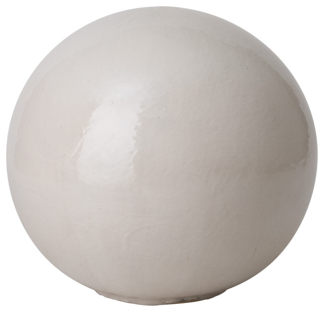 Landscape Gazing White Ceramic Ball - Contemporary - Decorative Objects ...