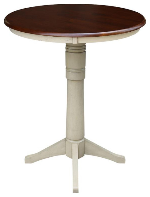 Round Top Pedestal Table - French Country - Indoor Pub And Bistro ...