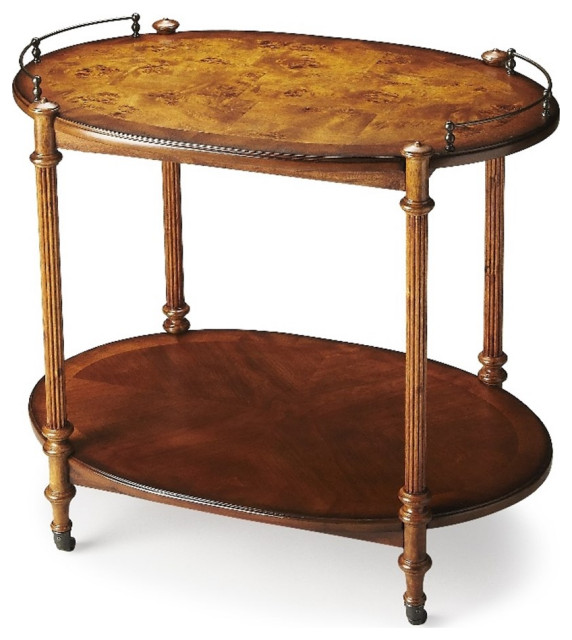 Butler Specialty Company Kathleen 2 Tier Bur Wood Bar Cart - Olive Ash ...