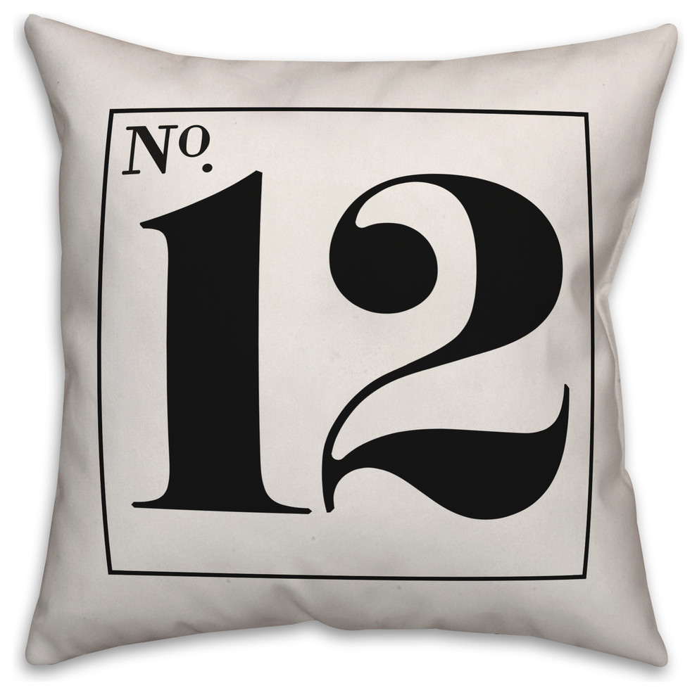 Vintage Number 12 Sign Throw Pillow - Contemporary - Decorative Pillows ...