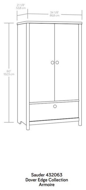 Sauder Dover Edge Engineered Wood Armoire in Glacier Oak Finish ...