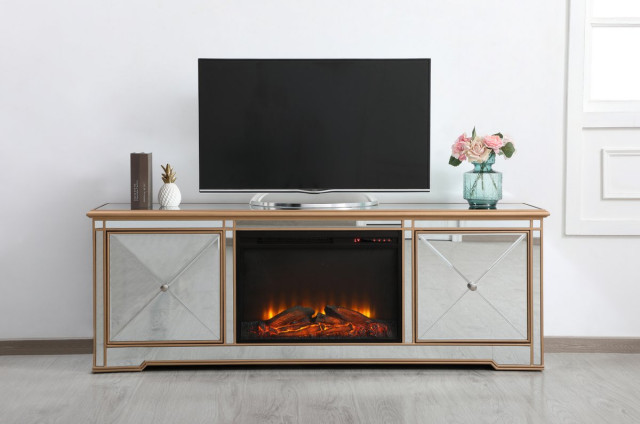 Elegant MF60172G-F1 Modern 72" Mirrored Tv Stand - Contemporary ...