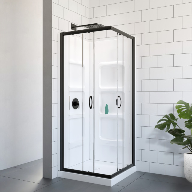 Danny Black Shower Kit, Square - Modern - Shower Stalls And Kits - by A ...