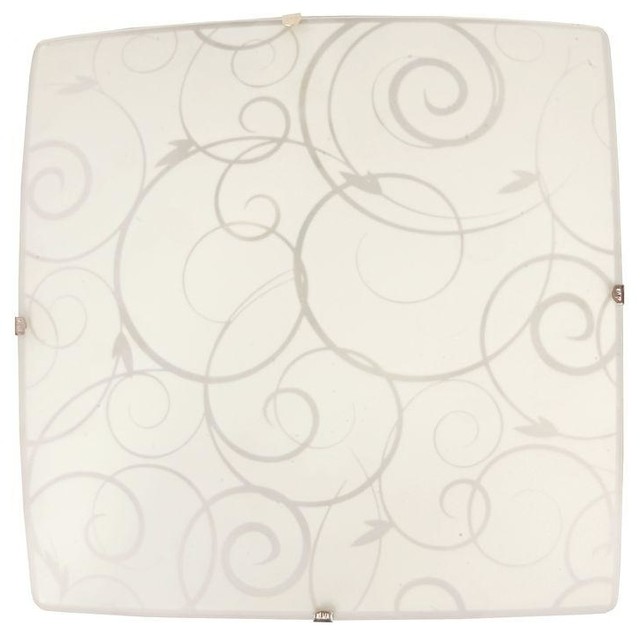 Simple Designs Square Flushmount Ceiling Light With Scroll Swirl Design ...