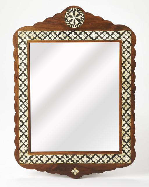 Butler Gabby Wood and Bone Inlay Wall Mirror - Mediterranean - Wall ...